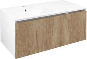 Sapho Sapho, LOREA skříňka 100x46x51, 5cm (70+30cm), levá, dub Alabama/bílá matná, LE070-2231-L-02