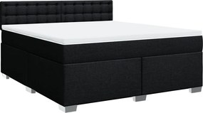 Box spring postel s matrací černá 180x200 cm textil 3288283