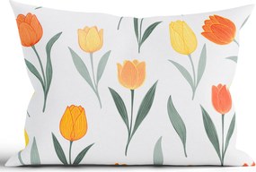 MK Lůžkoviny Bavlněný povlak na polštář Renforcé 50 x 70 cm - Květy tulipánů oranžové