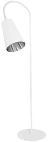 TK LIGHTING Stojací flexibilní lampa - WIRE 5166, 230V/15W/1xE27, bílá/stříbrná