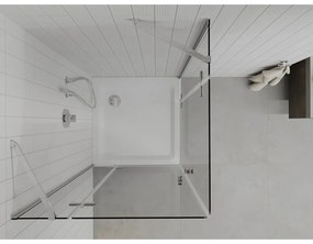 Mexen Roma Duo sprchový kout s otočnými dveřmi 100 x 100 cm, Průhledné, Chromovaná + sprchová vanička Flat - 854-100-100-01-02-4