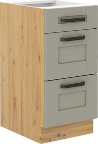 LUNA sa | dolní skříňka 40 D 3S se zásuvkami PREMIUM BOX | 40 cm | artisan/světle šedá