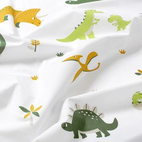 Goldea dětské bavlněné povlečení duo - dinosauří dobrodružství s medově žlutou 150 x 200 a 50 x 60 cm