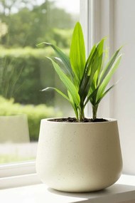 Květináč GIRAR, sklolaminát, výška 27 cm, béžová