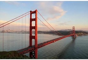 DIMEX | Samolepicí vliesová fototapeta na zeď Most Golden Gate MA-5-0015 | 375 x 250 cm | modrá, červená, hnědá