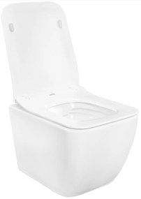 Závěsná WC mísa se SoftClose sedátkem REA MARTIN SLIM RIMLESS, bílá