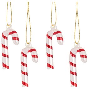 Skleněné vánoční ozdoby v sadě 4 ks Candy Cane – Sass &amp; Belle