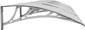 Vchodová stříška šedá a průhledná 350 x 75 cm polykarbonát 153592