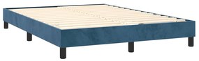 Box spring postel s matrací tmavě modrá 140x190 cm samet