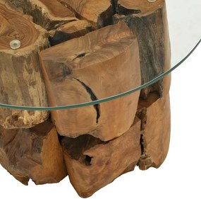 Konferenční stolek masivního teak naplavené dřevo 60 cm 243474