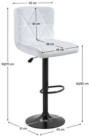 Kondela Barová židle, ekokůže bílá/černá, SELEST