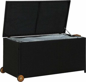 Zahradní úložný box černý 120x 65 x 61 cm polyratan 310089
