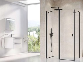 Ravak Chrome - Sprchová stěna CPS-90, 90x195 cm, černá/čiré sklo 9QV70300Z1