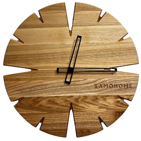 Kamohome Dřevěné nástěnné hodiny APUS Průměr hodin: 30 cm, Materiál: Dub