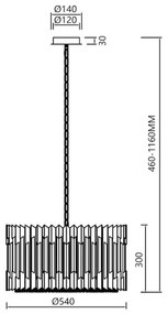 Lustr na řetězu RITZ 12xE14/40W/230V pr. 54 cm zlatá