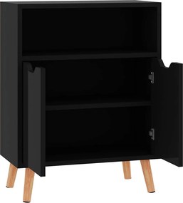Příborník černý s vysokým leskem 60x30x72 cm kompozitní dřevo 326829