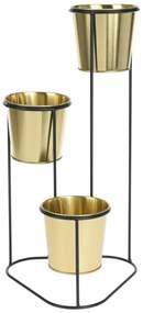 KOVOVÝ KVĚTINÁČ SE STOJÁNEM GOLD 46,5X23,5 CM ZLATÁ/ČERNÁ