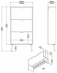Tvilum Botník Retro 074 bílá/dub sonoma