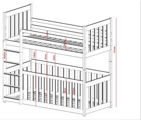 Legno Dětská patrová postel Kryštof borovice Rozměr (cm): 80x160