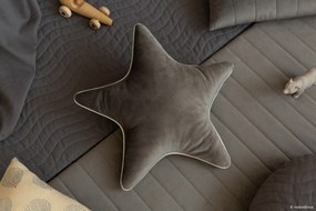 Nobodinoz Polštář Aristote Star Velvet Slate Grey