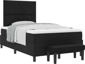 Postel s boxspringem s čelo Černá 120 x 190 cm textil 3344130