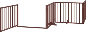 Zábrana pro psy s dvířky skládací 10 panelů hnědá 800 cm topol 3155579