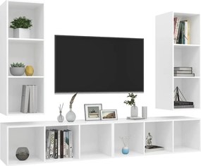 Nástěnné TV skříňky 4 ks bílé dřevotříska 3079880
