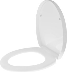 Gamma Trigo D3, toaletní WC sedátko 445(485)x370mm z polypropylenu s pomalým zavíráním, bílá, GMA-D3