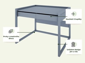 Psací stůl se šuplíky TWEENS nebesky modrý