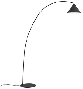 Retro stojací lampa černá s bílým vnitřkem - Triangolo