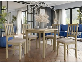 Rozkládací jídelní stůl se 4 židlemi AL08, Barva dřeva: ořech-L, Potah: 25x - Paros 2