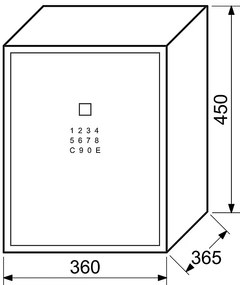 Ocelový sejf s elektronickým zámkem na číselný kód a otisk prstu  RICHTER RS.45.LUX.FIN, RICHTER černá