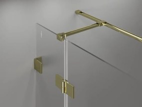 Mexen Lunar T, sklápěcí sprchový kout levý 135 x 80 cm, 8mm čiré sklo, zlatý profil, 834T-135-080-50-00-L