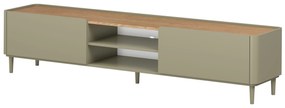 TV stolek Elivo 220 cm na nožkách - eukalyptus / dub baltic dune