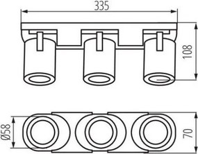 Svítidlo Kanlux LAURIN EL-3I W GU10 29124