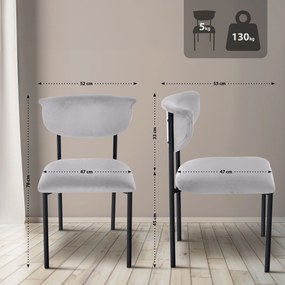 Sada 2 konferenčních židlí Gambell samet – šedá