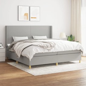 Box spring postel s matrací světle šedá 200 x 200 cm textil 3131857