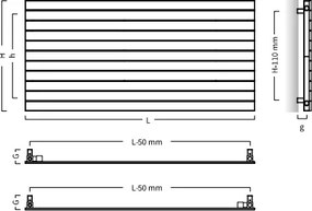 Hopa Cover H New koupelnový radiátor 1600 x 421 mm spodní připojení barva bílá RADCOVHN1600835 Koupelny Bernold