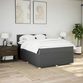 Box spring postel s matrací tmavě šedý 140 x 190 cm textil 3289745