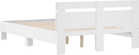 Rám postele s čelem bílý 135 x 190 cm kompozitní dřevo 3207441