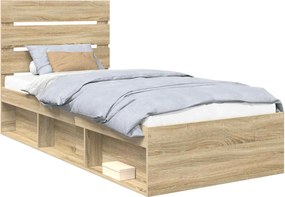 Rám postele s čelo Sonoma dub 75 x 190 cm Masivní borové dřevo 3411802