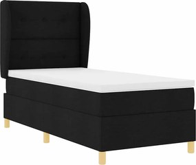 Postel s boxspringem s čelo Černý 200 x 80 cm textil 3340720