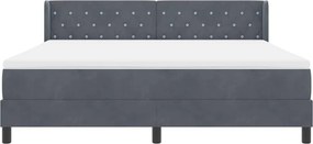 Postel s boxspringem s čelo Tmavě šedá 200 x 180 cm samet 3341427