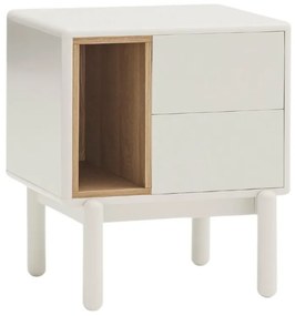 OnaDnes -20% Krémově bílý lakovaný noční stolek Teulat Corvo 48 x 35 cm