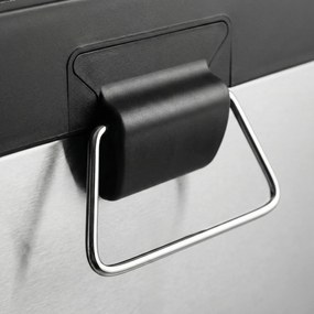 Tříkomorový koš na tříděný odpad ESLI, 60 l – stříbrný
