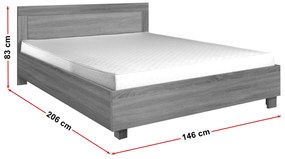Manželská postel 140 cm Camber C23 (dub sonoma) (s roštem). 606042