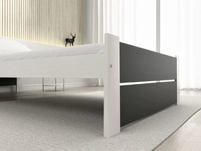 Postel IKAROS DOUBLE 80 x 200 cm, antracit/bílá Matrace: Matrace Coco Maxi 20 cm, Rošt: Bez roštu