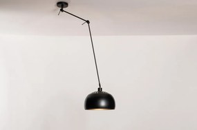 Závěsné černé designové svítidlo nad stůl Snap Light Monaco Black and Black