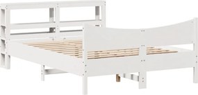 Rám postele s čelem bílý 120 x 200 cm masivní borové dřevo 3306307