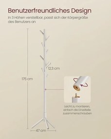 Dřevěný věšák na kabáty, 8 háčků, béžový